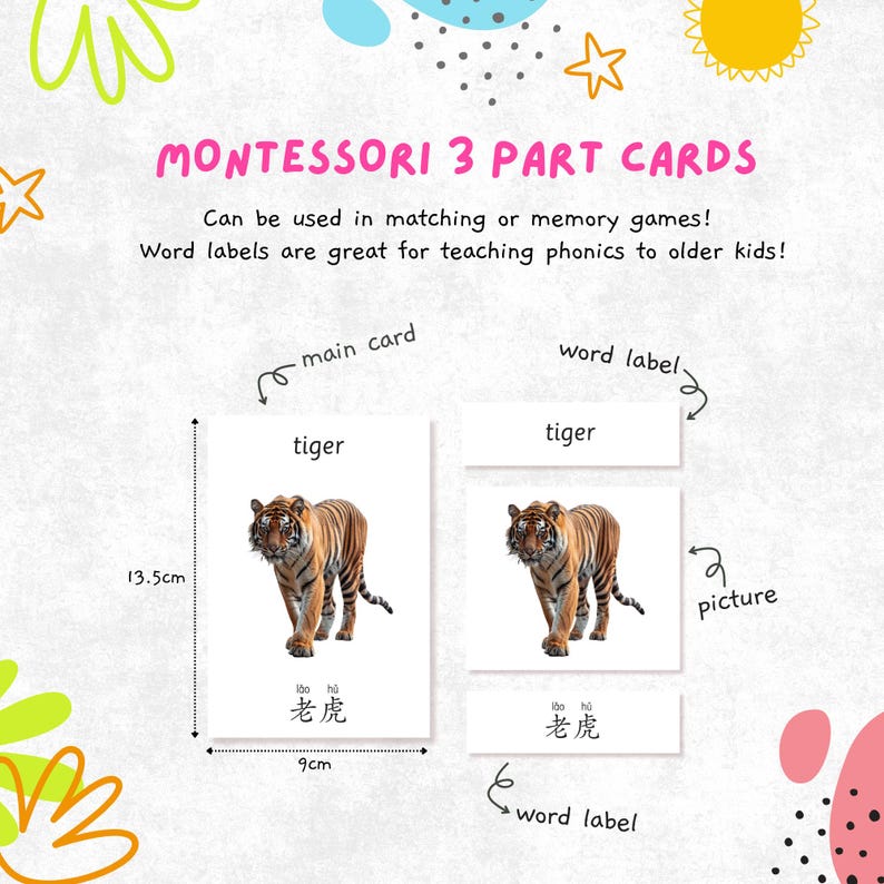 30 Farm Animals Flashcards English Chinese Child Montessori Cards Real ...