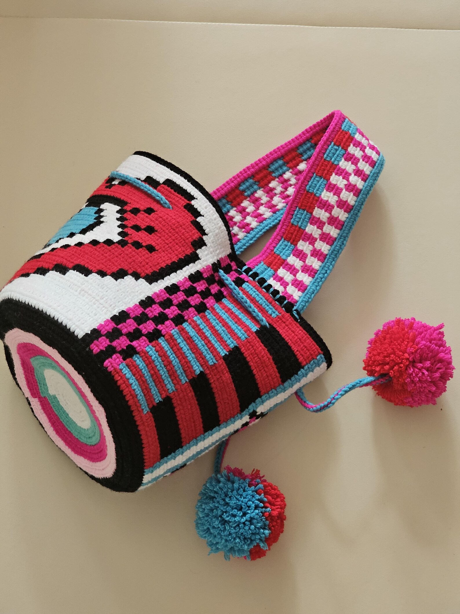 Wayuu Mochila Bag Crochet Pattern Celebration Colorful Tapestry Design ...