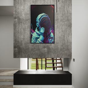 Boy Mask Trippy Floating Canvas Contemporary Modern Home Decor Edgy ...
