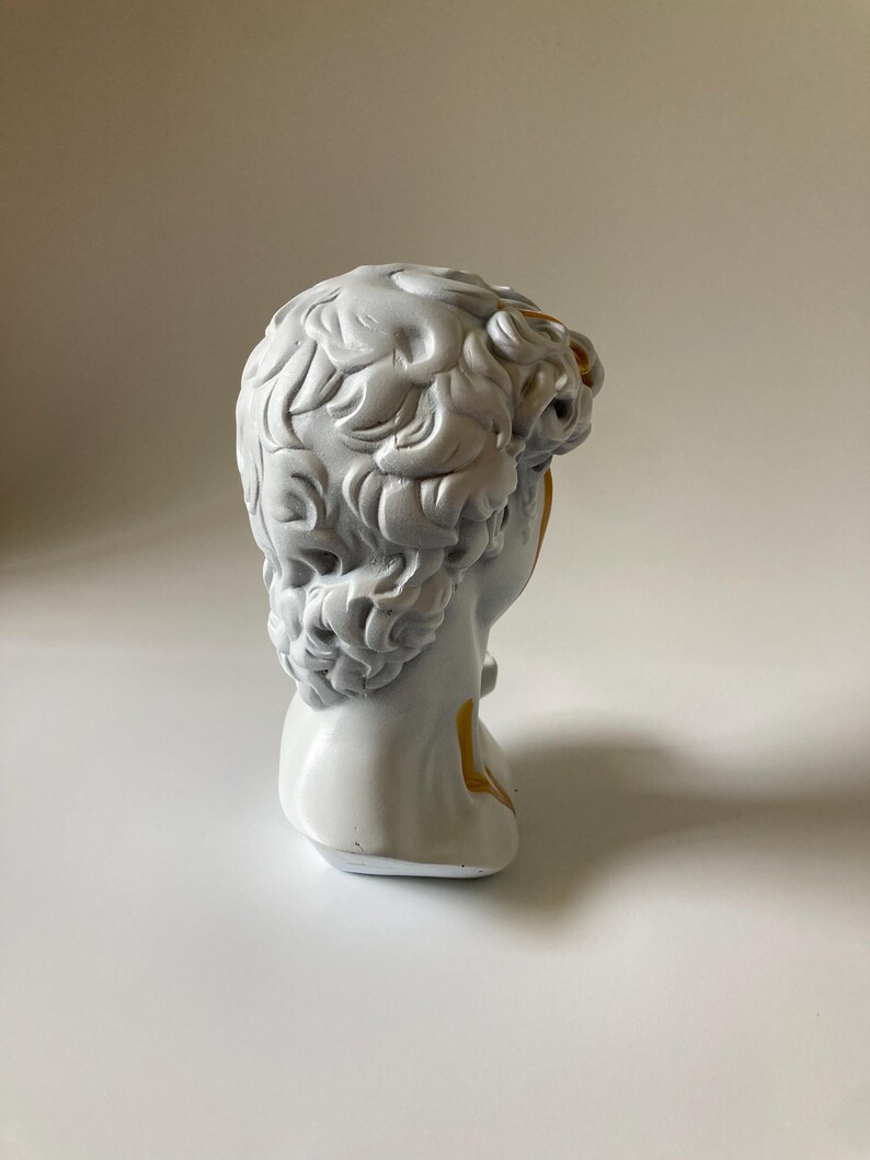 Statue of David White Gray Gold Resin Figurine Statue Classy ...