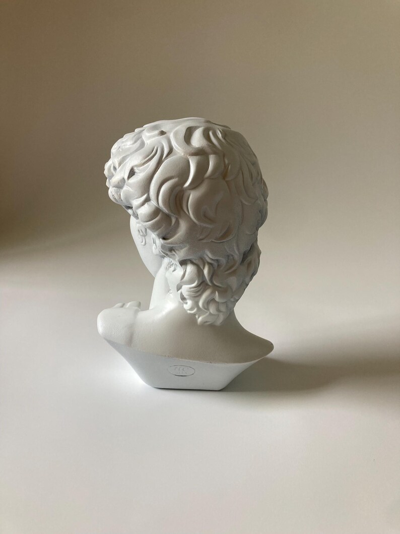 Statue of David White Gray Gold Resin Figurine Statue Classy ...