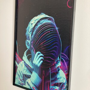 Boy Mask Trippy Floating Canvas Contemporary Modern Home Decor Edgy ...