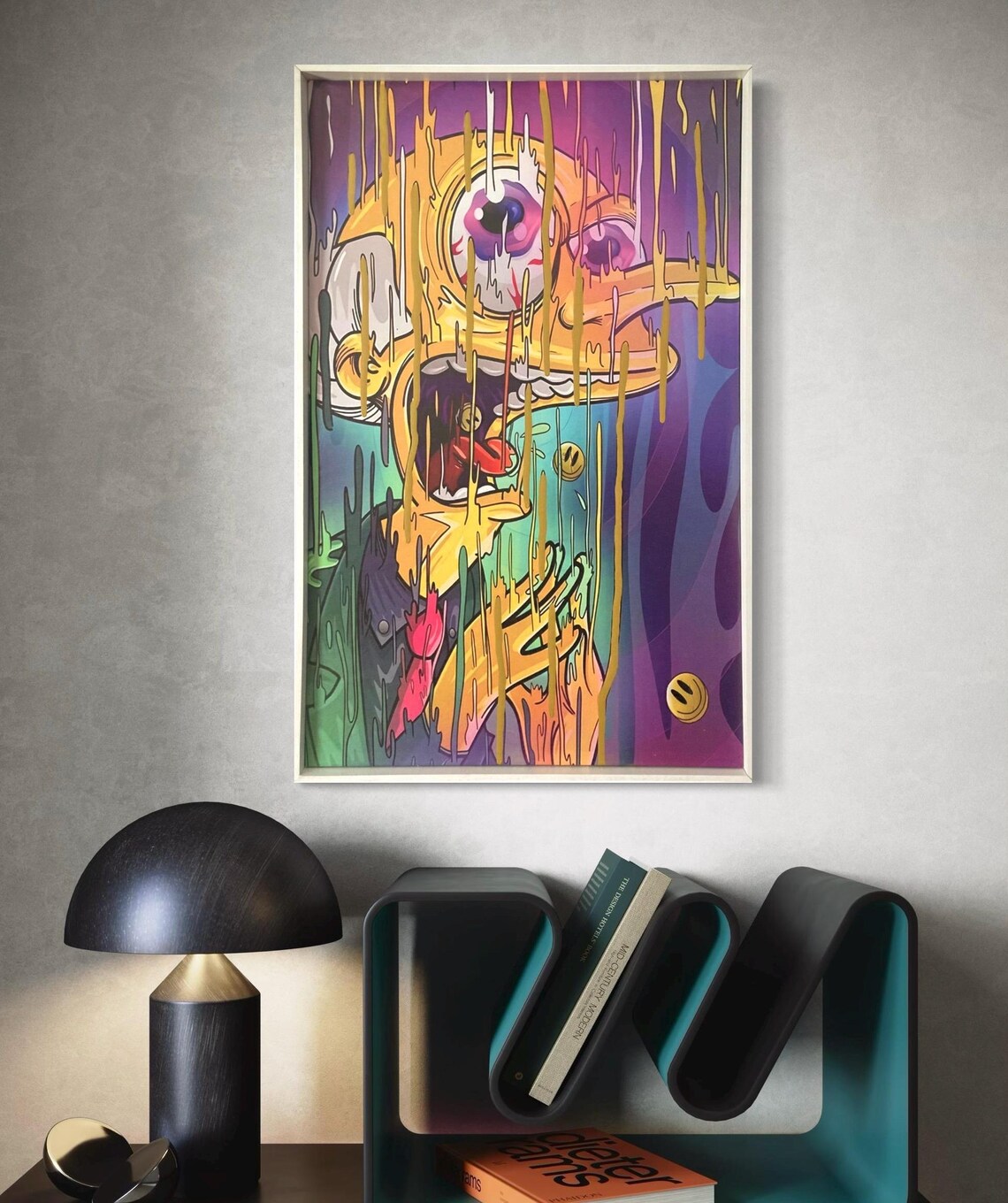 Simpsons Psychedelic Textured Floating Canvas Funny Happy Contemporary ...