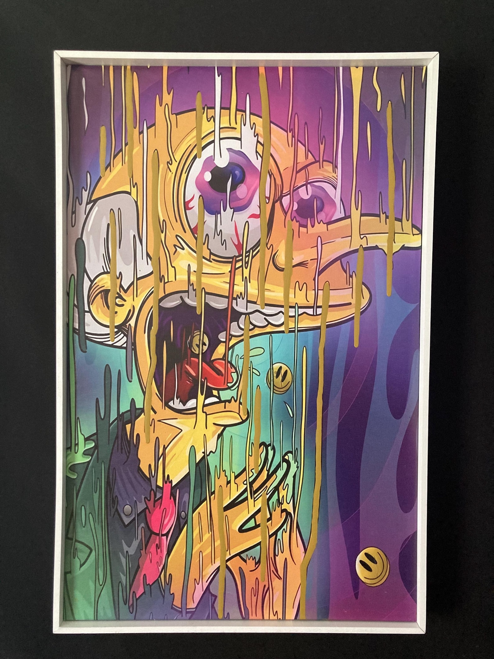 Simpsons Psychedelic Textured Floating Canvas Funny Happy Contemporary ...