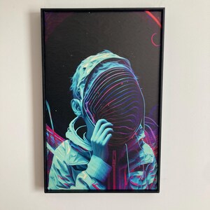 Boy Mask Trippy Floating Canvas Contemporary Modern Home Decor Edgy ...
