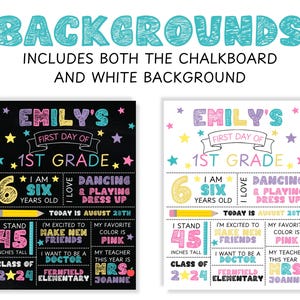 Chalkboard Back to School Sign Canva Template, Editable First Day of ...