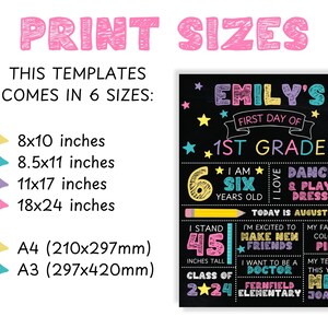 Chalkboard Back to School Sign Canva Template, Editable First Day of ...