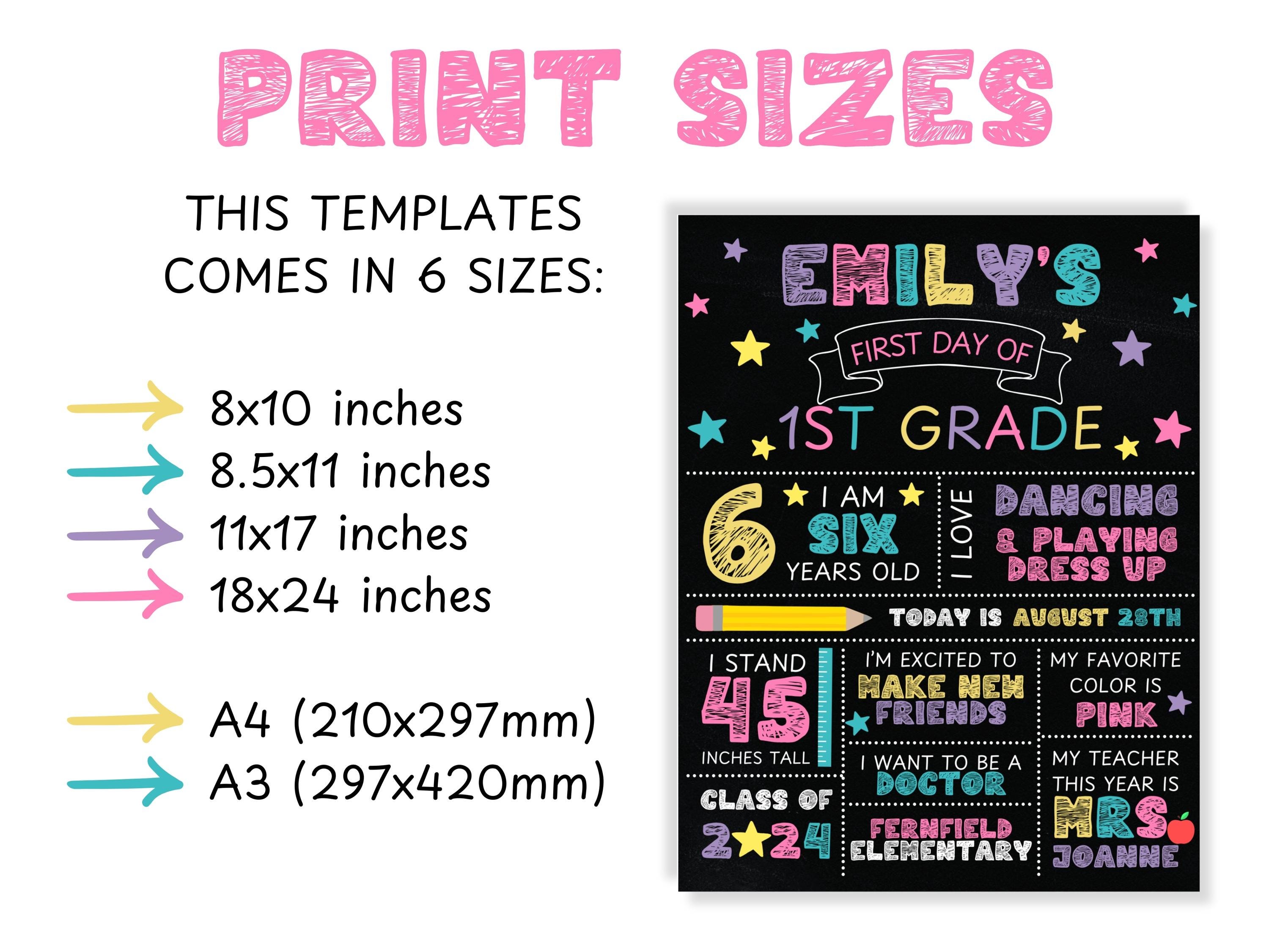 Chalkboard Back to School Sign Canva Template, Editable First Day of ...