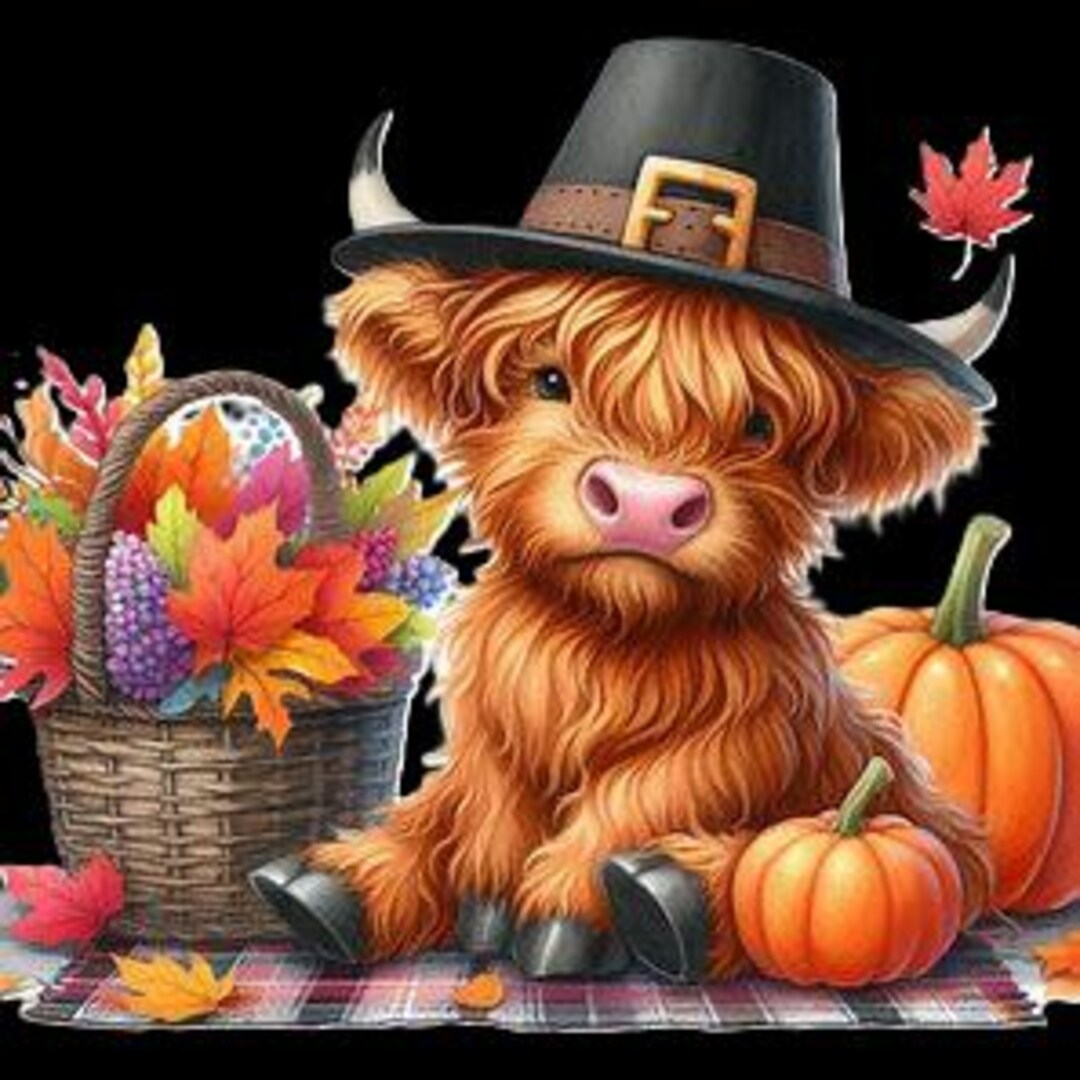 5 Png Images of Thanksgiving Highland Cows - Etsy