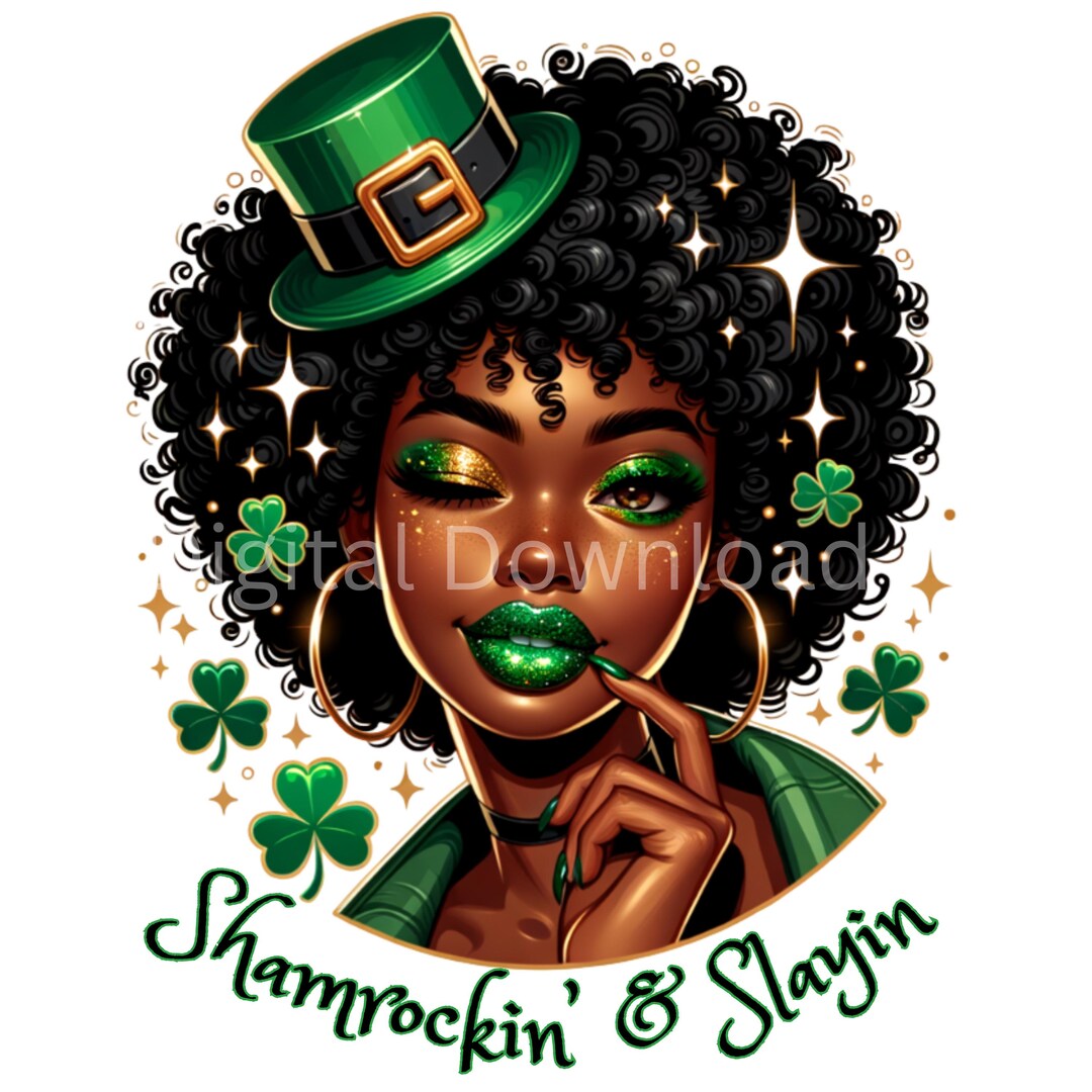 Shamrockin' and Slayin' Stylish Clipart St. Patrick's Day Glittery ...