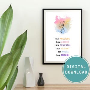 Printable Self-loving Wall Art, Instant Download Positive Affirmation ...