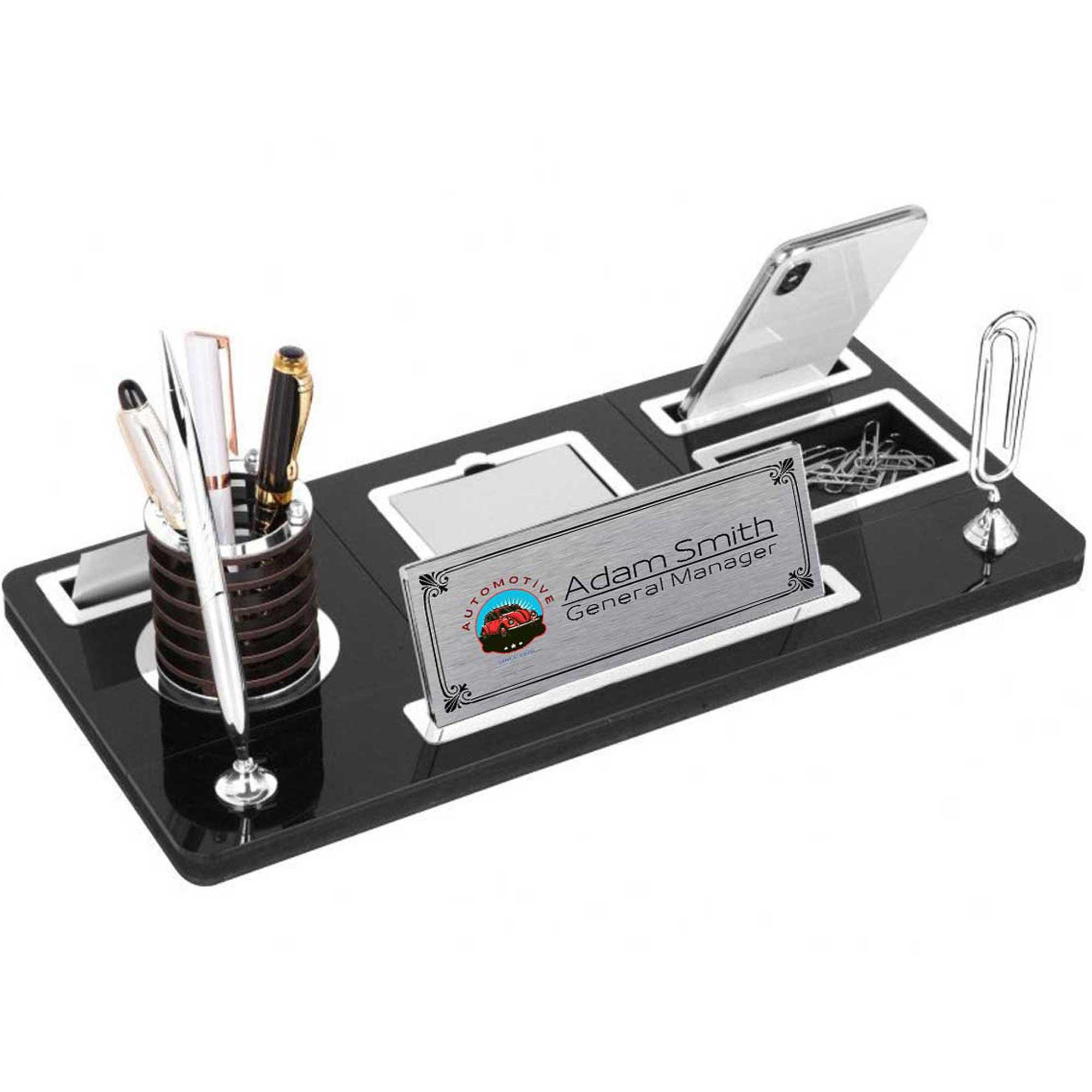 Personalized Wooden Desk Name Plate | Black Wooden Desk Nameplate With ...