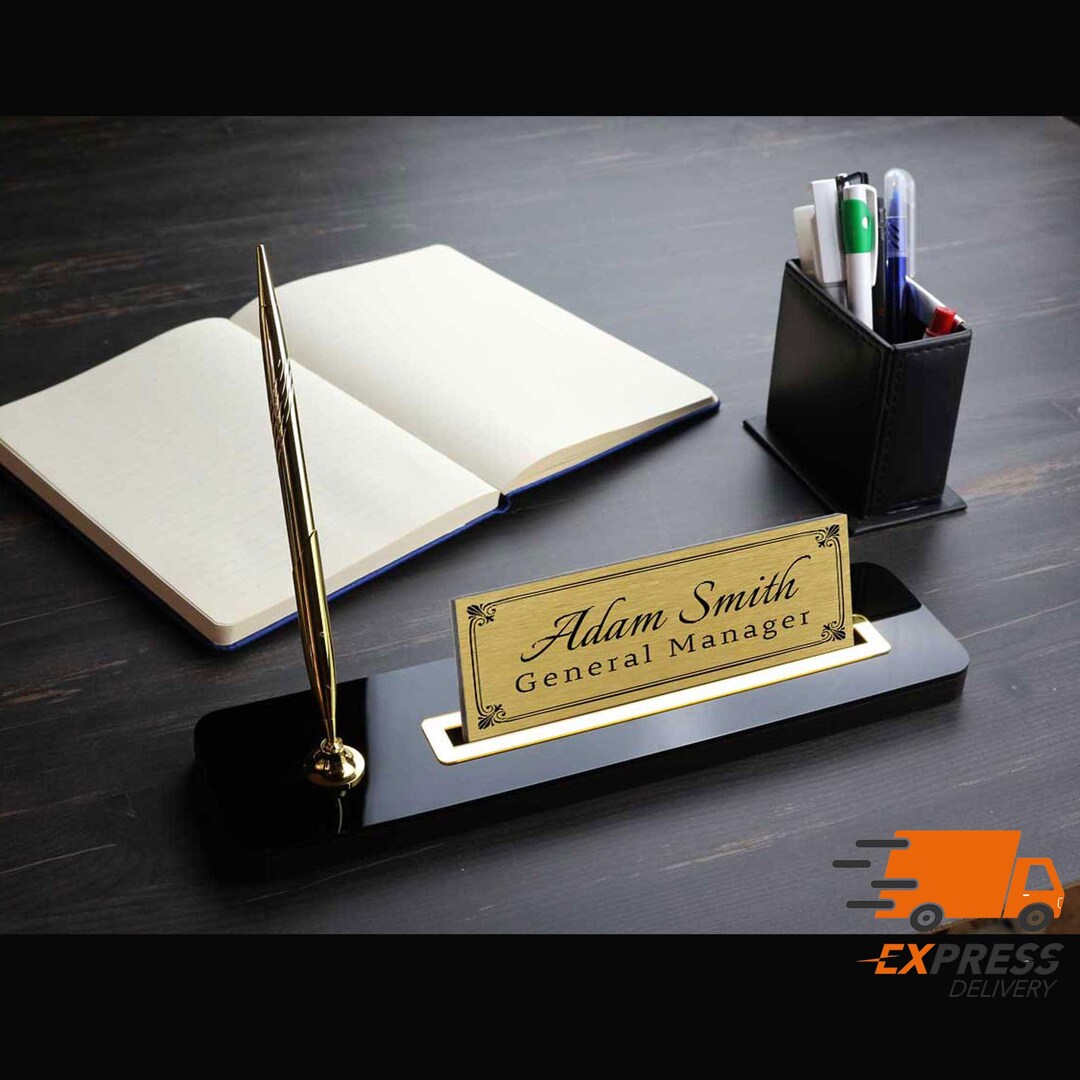 Personalized Wooden Desk Name Plate, New Job Gift, Office Desk ...