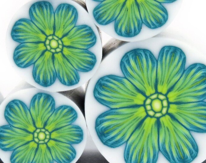 Green Polymer Clay Flower Cane, Unbaked Polymer Clay Raw Canes, Green ...