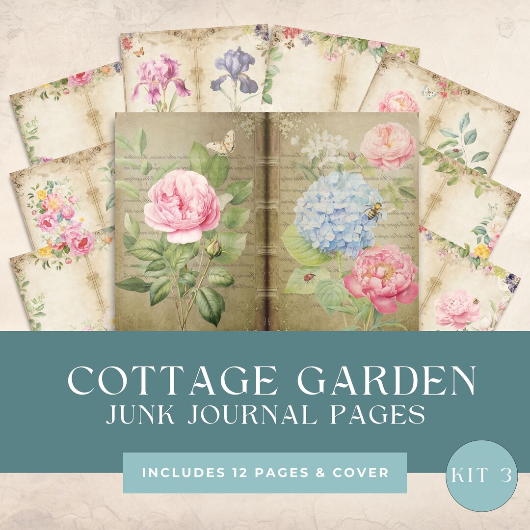 Cottage Garden Junk Journal Papers | Printable Digital Journal Pages ...