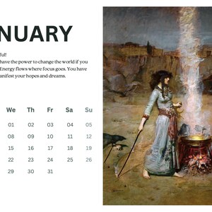 Witch Gothic Calendar 2025 Inspirational Quotes Digital PDF Download ...