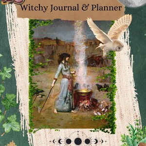 Witchy Planner Journal Undated Printable Grimoire Book of Shadows Witch ...