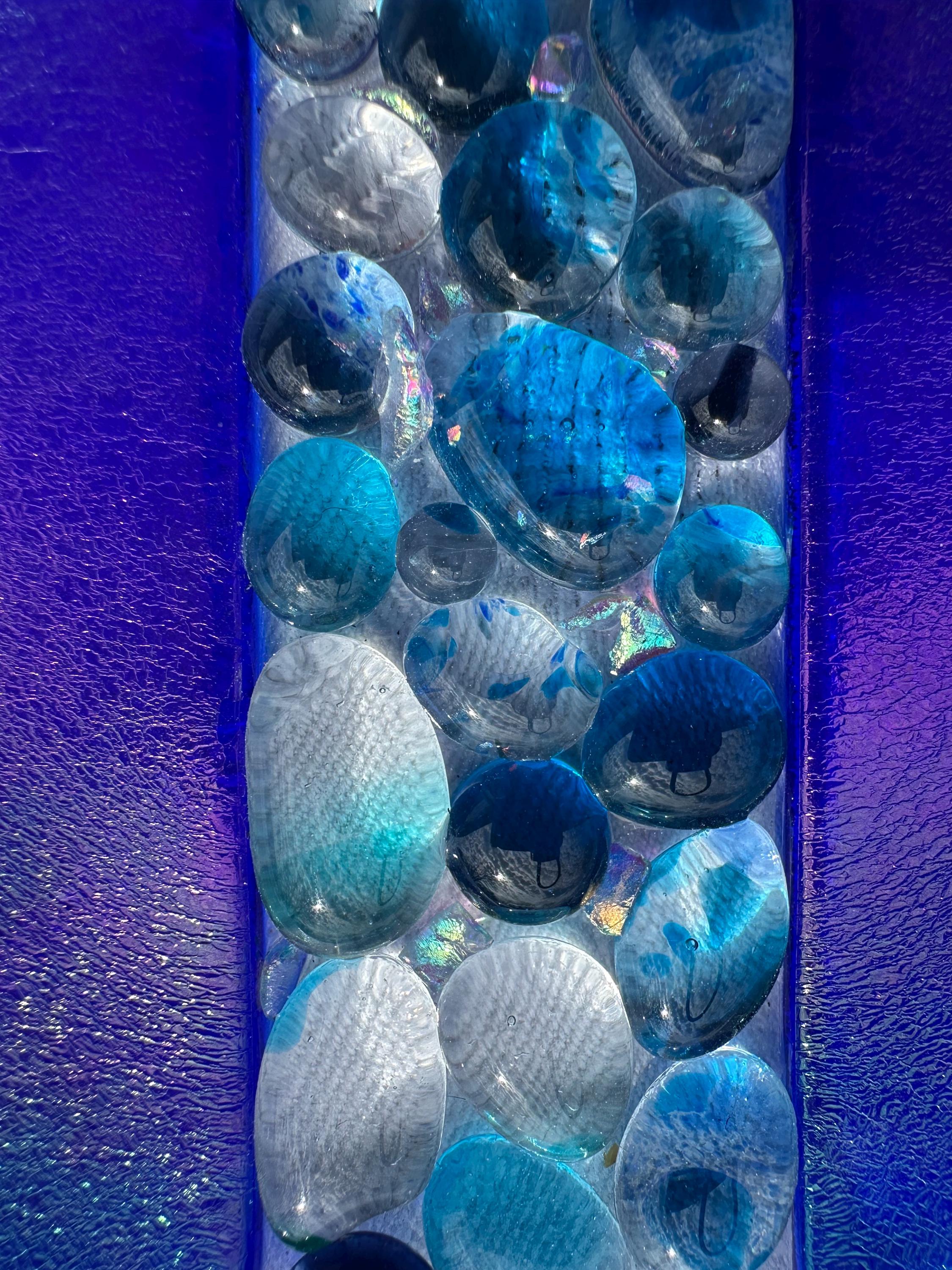 Handcrafted Coastal Pebble Dish: Sparkling Glass Art for Unique Home ...