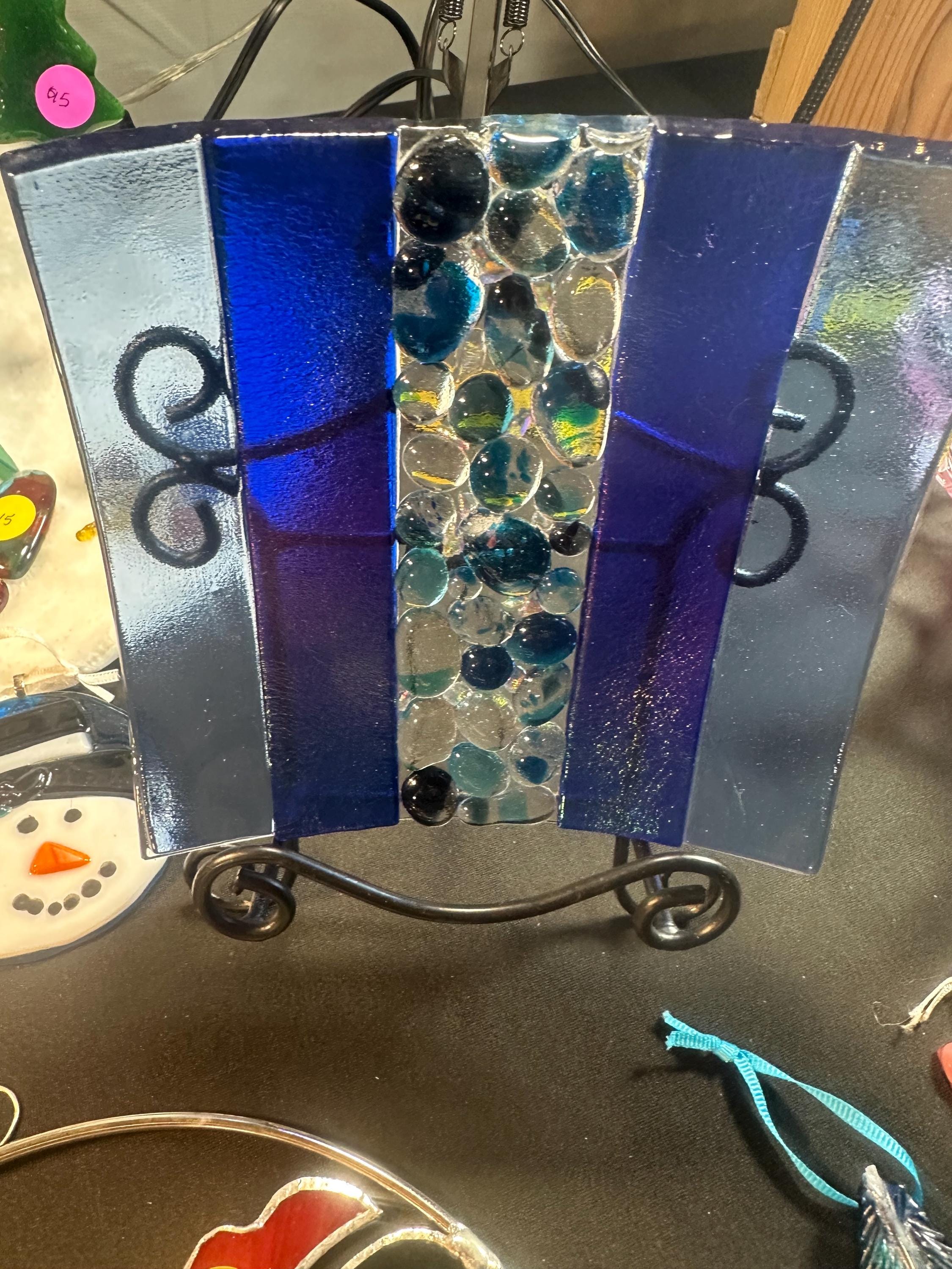 Handcrafted Coastal Pebble Dish: Sparkling Glass Art for Unique Home ...