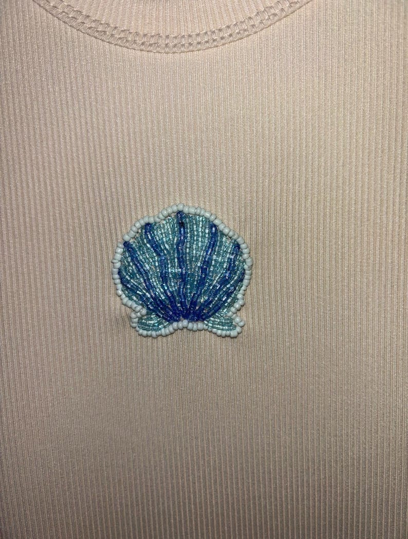 Shell Beaded Embroidery Tank Top (small) - Etsy