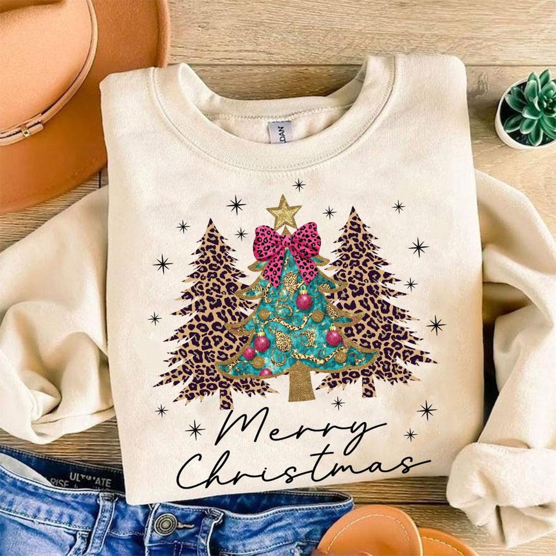 Leopard Print Christmas Tree Png, Leopard Print Merry Christmas Png ...
