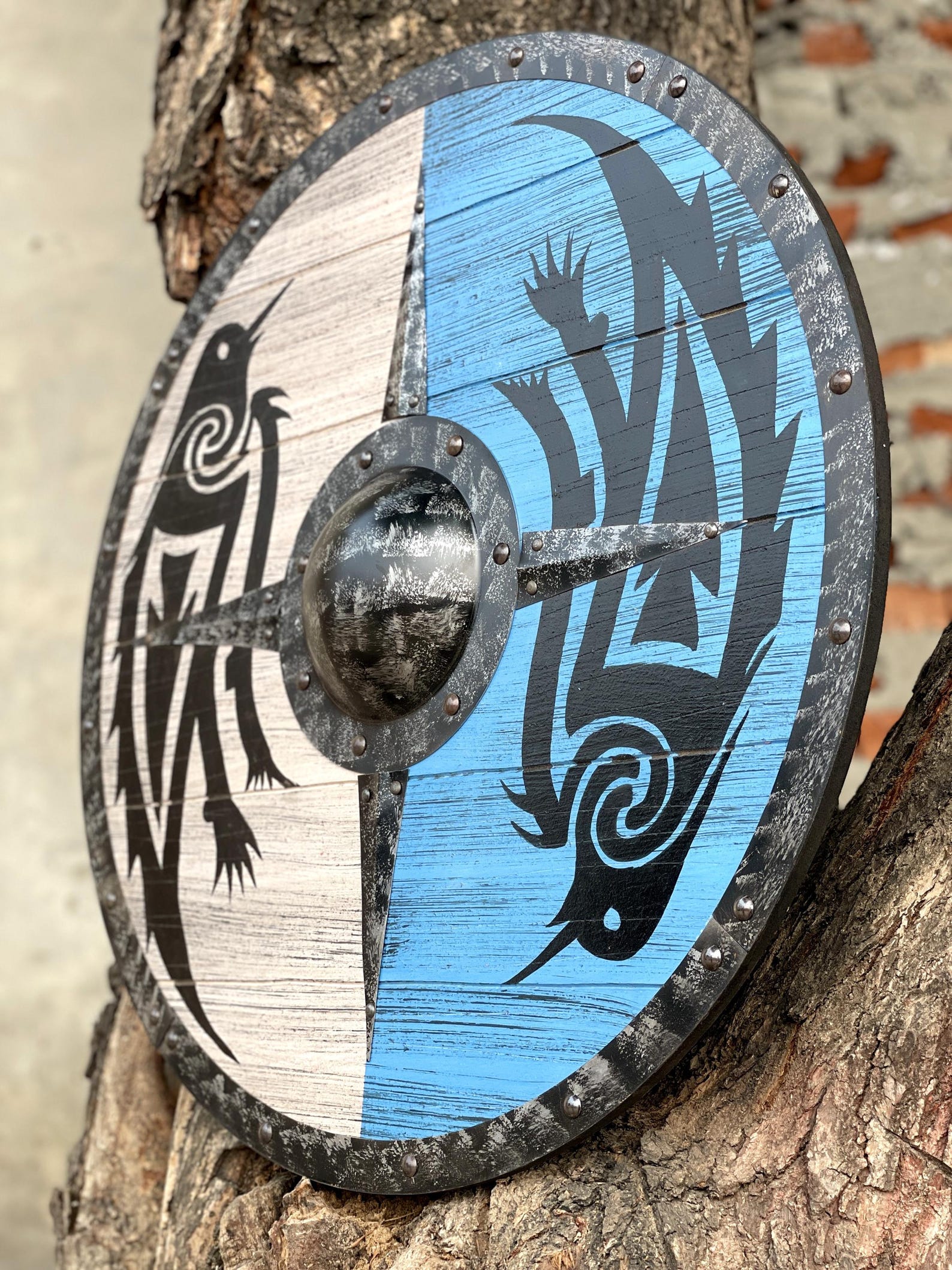 Medieval Round Viking Shield Designer Wooden Round Shield Wall Decor ...