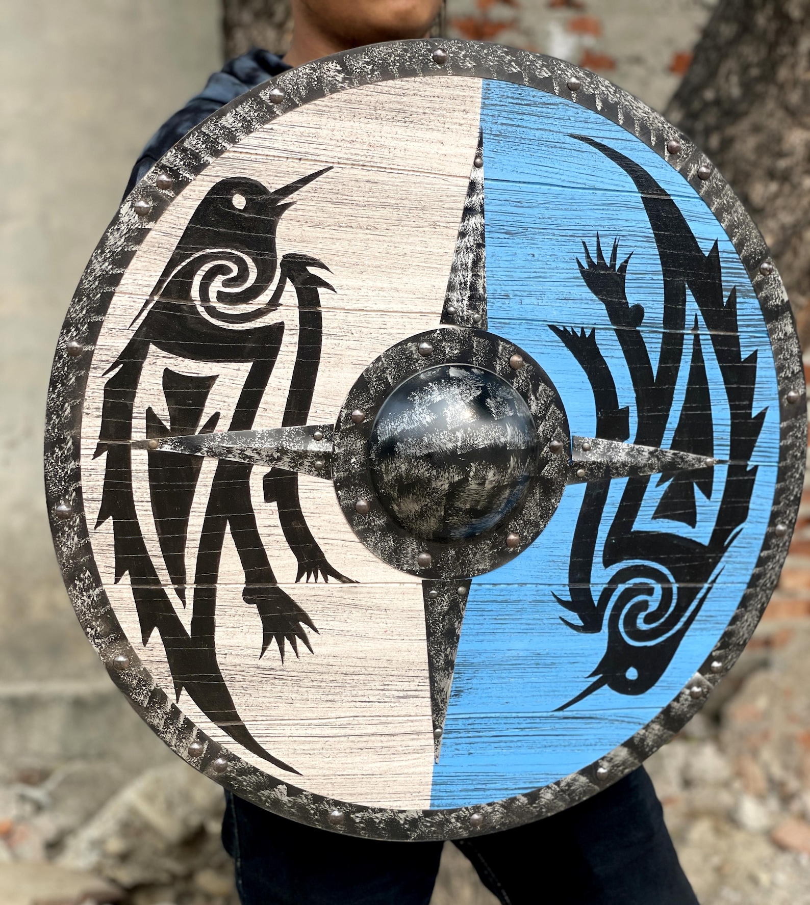 Medieval Round Viking Shield Designer Wooden Round Shield Wall Decor ...