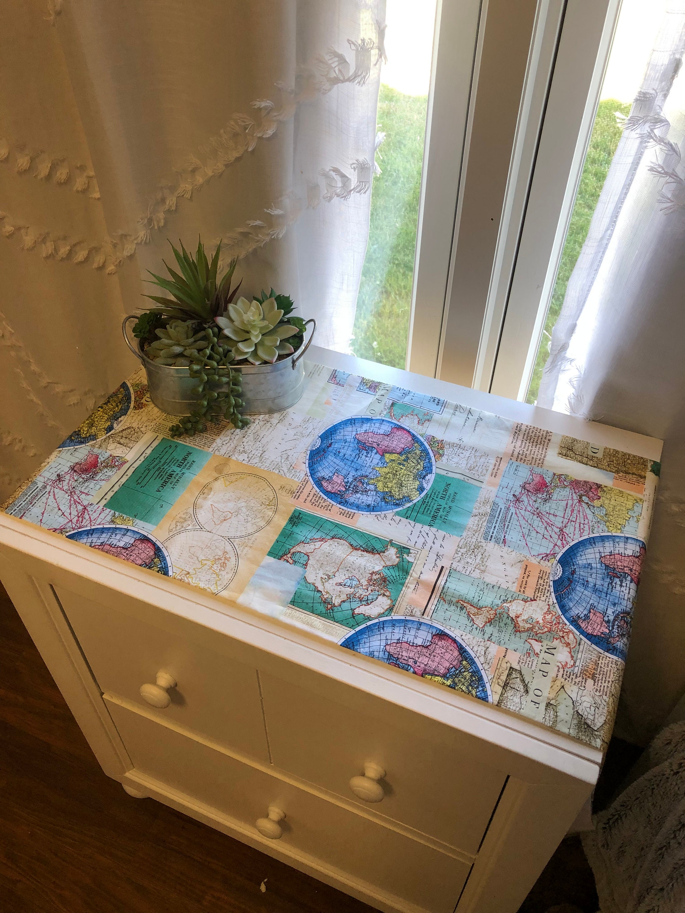 World Map Table Runner - Etsy