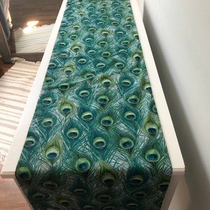 Peacock Feather Table Runner - Etsy