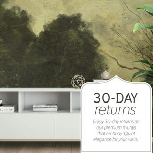 Elusive Ethereal Green Forest Painting Wall Mural, Removable or Non ...