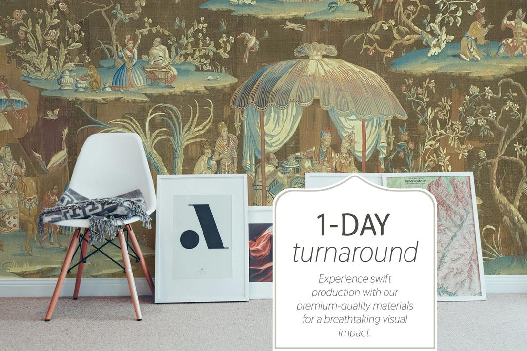 Vintage Tapestry Wall Mural, Removable or Non-pasted Wallpaper Mural ...