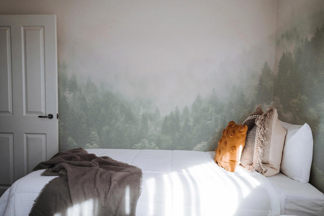 Scenic Fir Tree Wall Mural, Removable or Non-pasted Wallpaper Mural ...