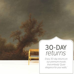 Oak Tree Landscape Antique Painting Wall Mural, Removable or Non-pasted ...