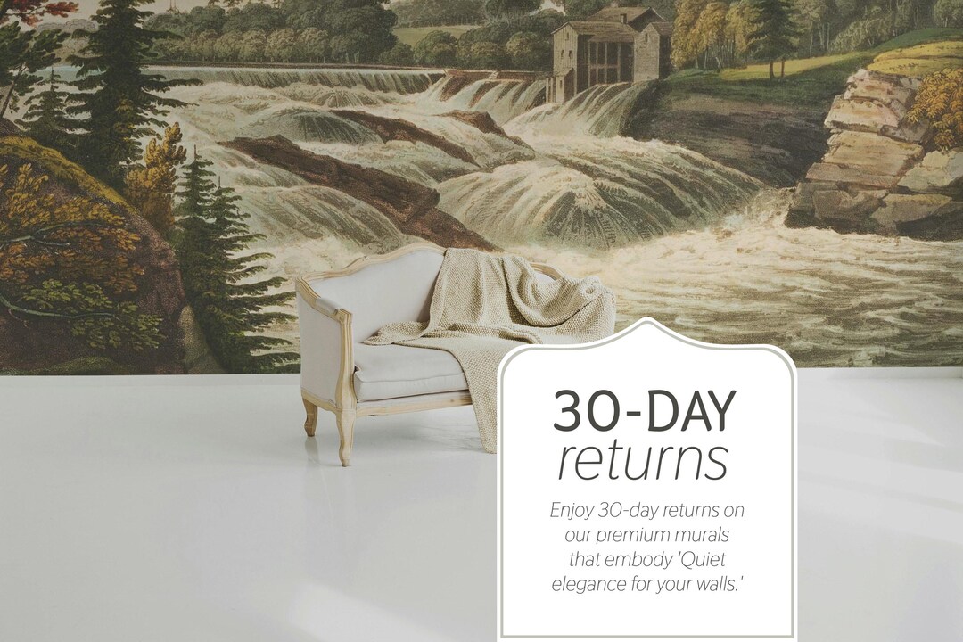 Tranquil River With Rocks Wall Mural, Removable or Non-pasted Wallpaper ...