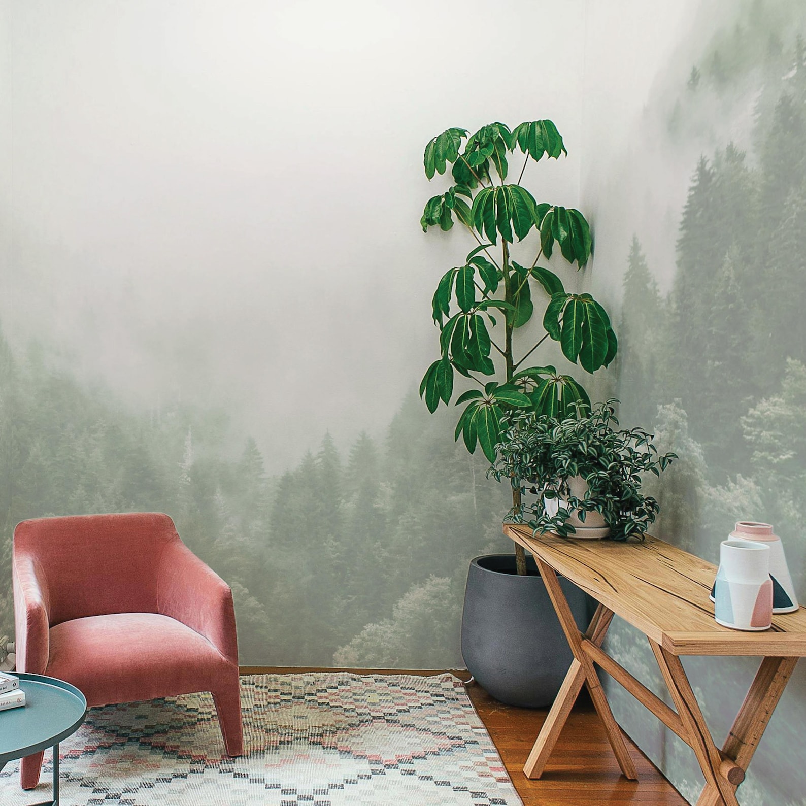 Scenic Fir Tree Wall Mural, Peel and Stick Wallpaper - Etsy