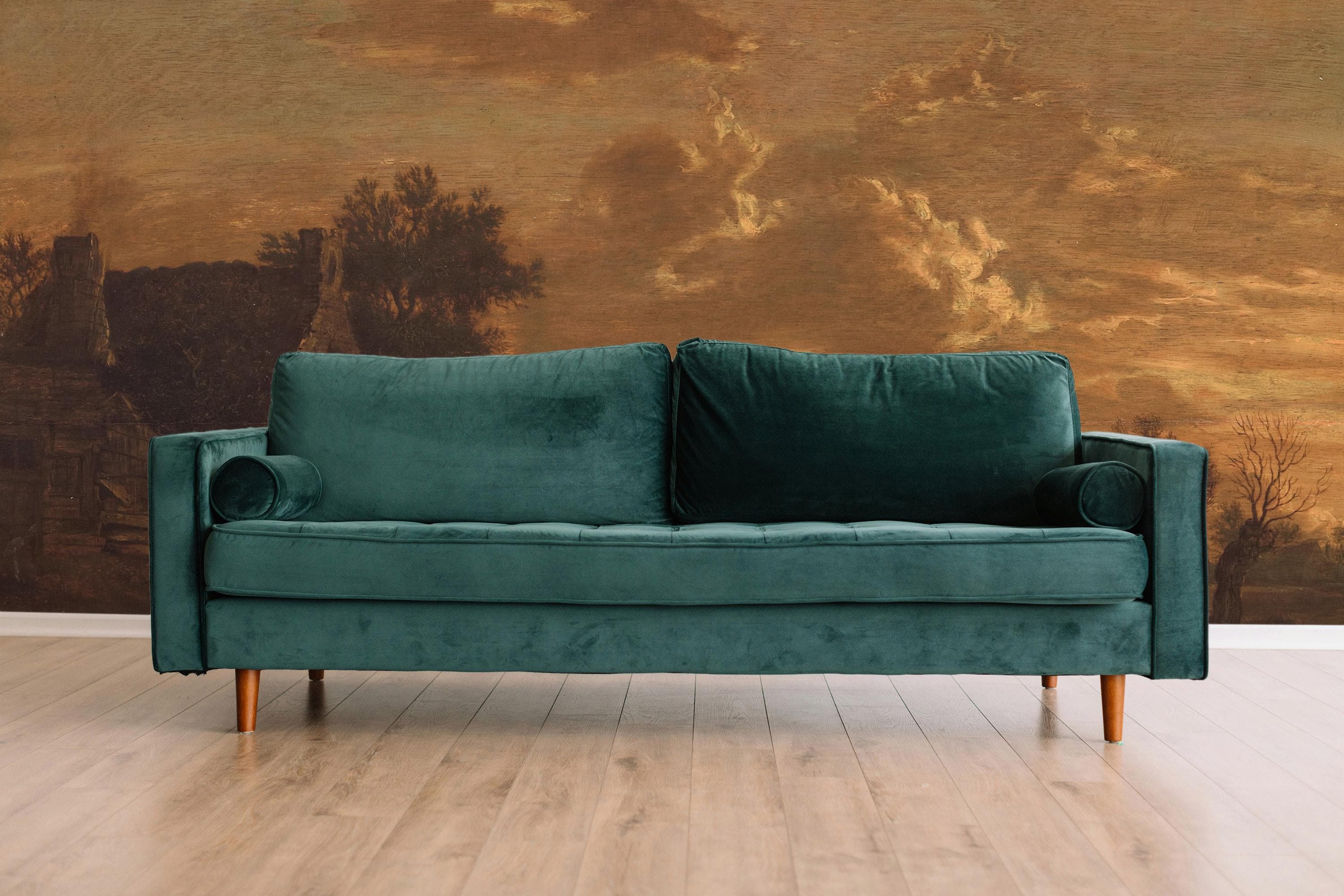 Vintage Sunset Landscape Wall Mural, Antique Painting Removable or Non ...