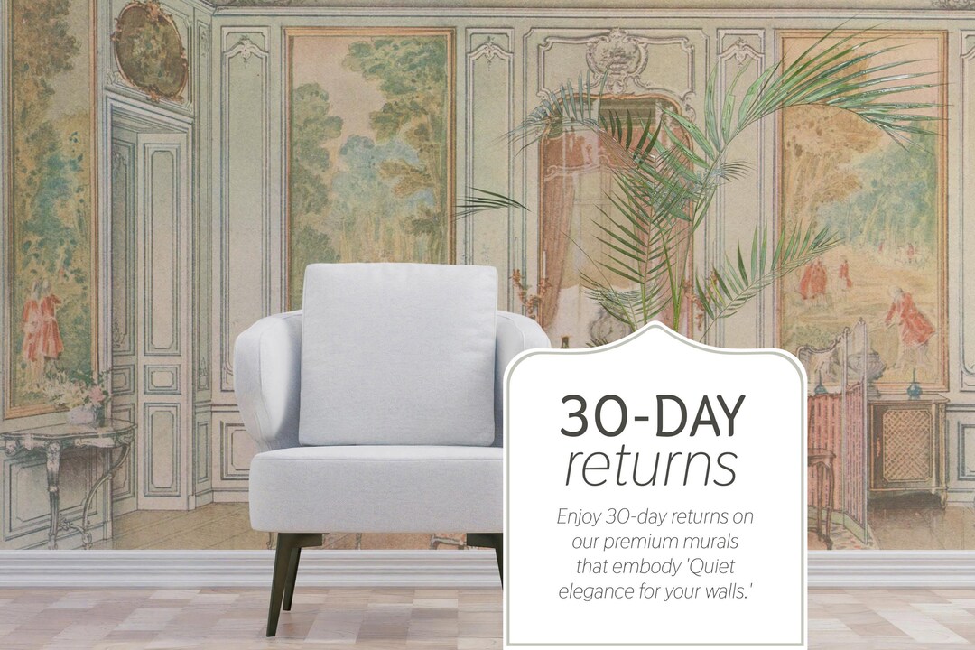 Elegant Neoclassical Room Interior Wall Mural, Removable or Non-pasted ...