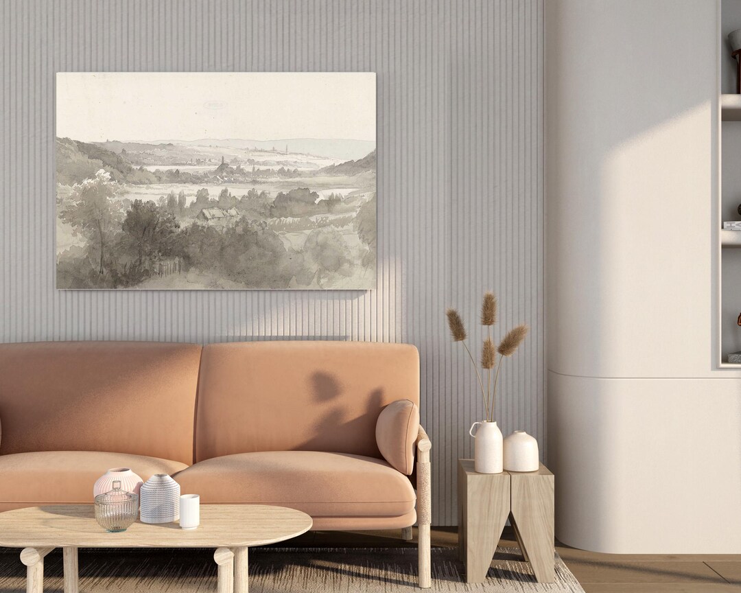 Pastoral Subtle Scenic Watercolor Painting Wall Art, Canvas Print ...