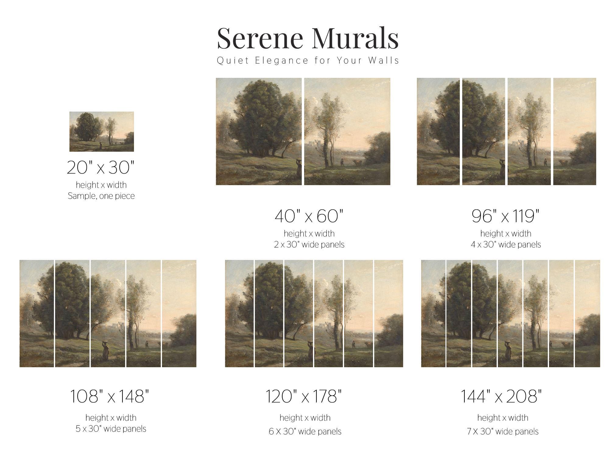 Subtle Swedish Landscape Antique Painting Wall Mural, Removable or Non ...
