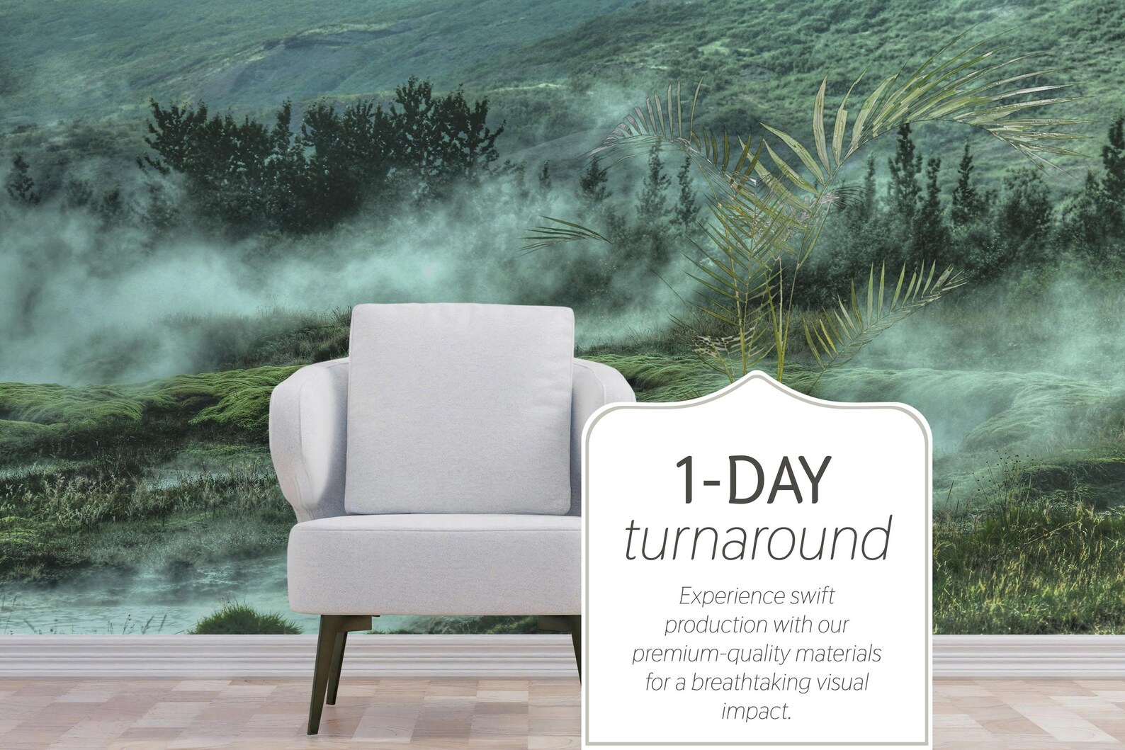 Rural Nature Scene Wall Mural, Peel and Stick Canvas, Removable ...