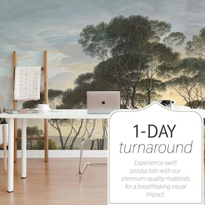 Faint Subtle Detailed Italian Landscape Wall Mural, Removable or Non ...