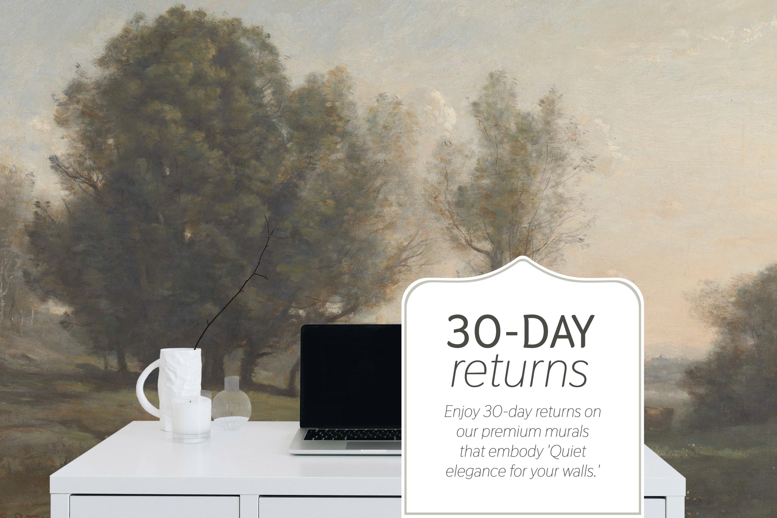 Subtle Swedish Landscape Antique Painting Wall Mural, Removable or Non ...