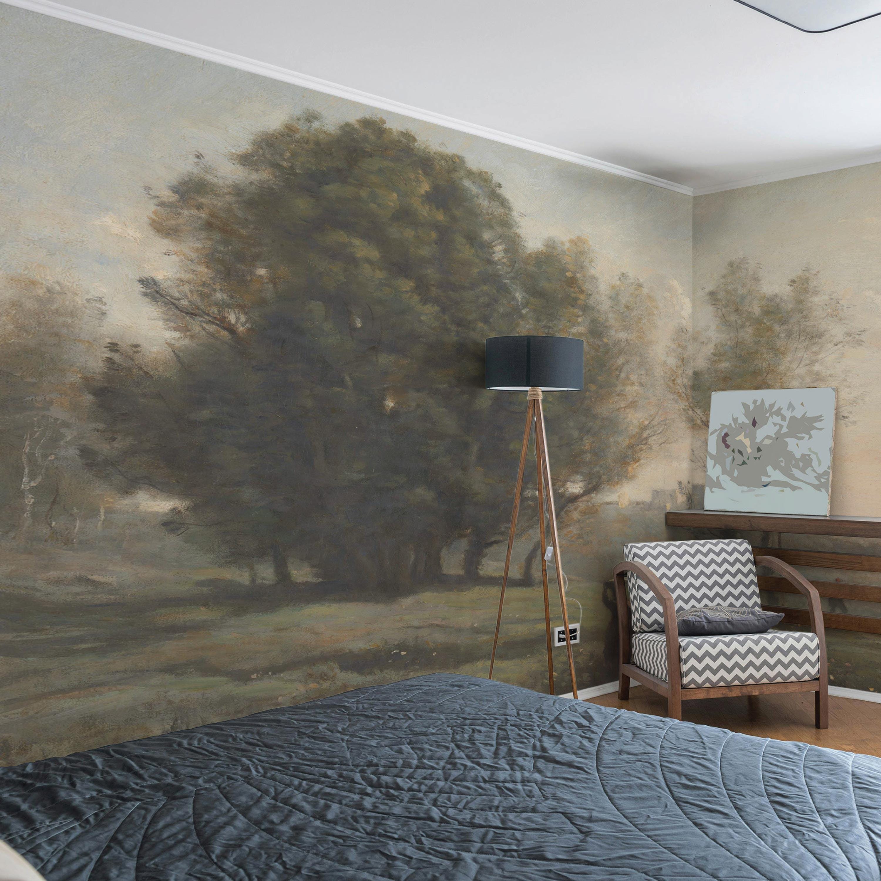 Subtle Swedish Landscape Antique Painting Wall Mural, Removable or Non ...