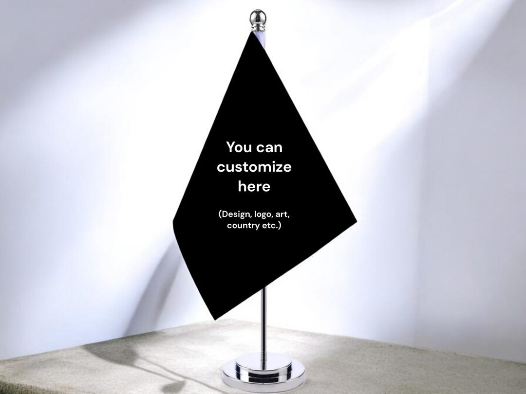 Custom Desk Flag With Stand 14x21cm Flag With Personalized Logo Office ...