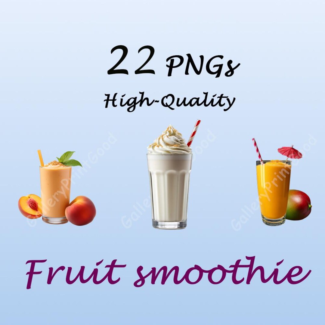 Fruit Smoothie Clipart Set: 22 PNG Graphics (digital Download) - Etsy