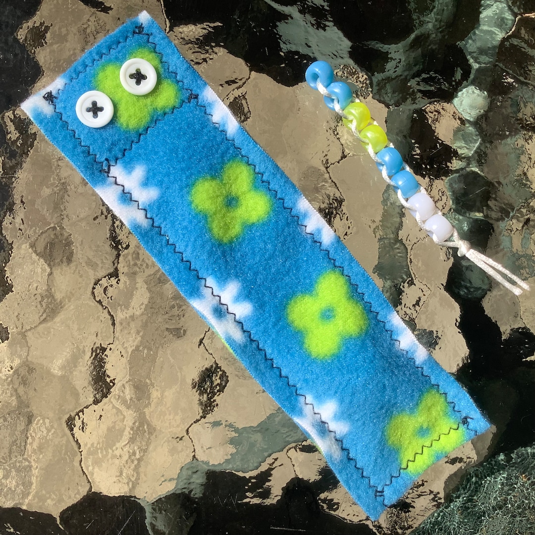 Blue Floral Marble Worm Fidget Rolling Beads Toy, Girl Woman Stress ...