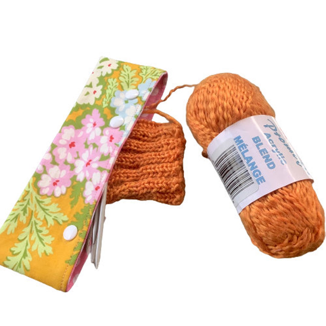 Yellow Floral DPN Circular Needle Cover, Stitch Stopper, WIP Double ...