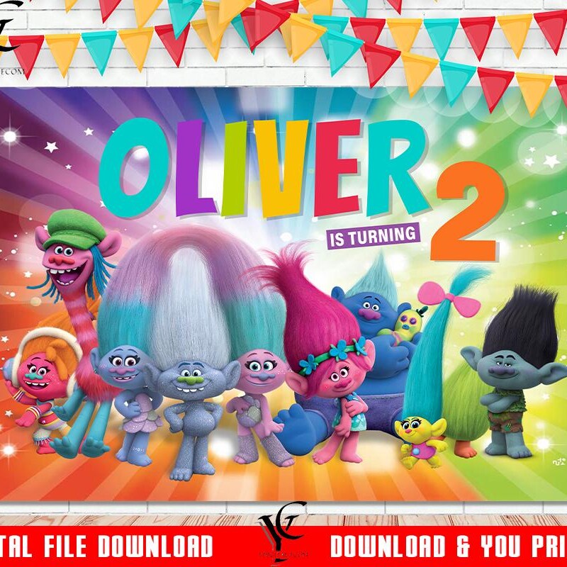 Trolls Backdrop - Etsy