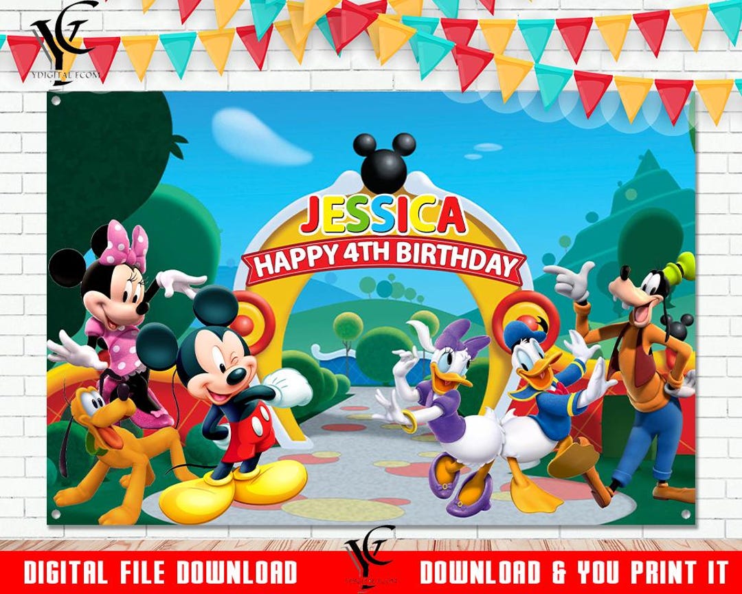 Mickey Mouse Clubhouse Birthday Backdrop Mouse Clubhouse Birthday 1595