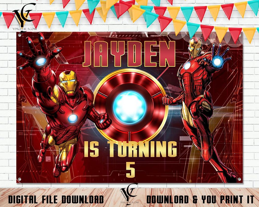 Iron Man Birthday Banner, Iron Man Party Banner, Iron Man Banner ...
